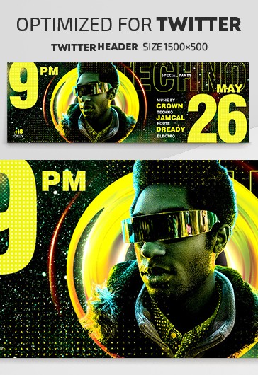 Black Modern Techno Party Premium Social Media Template PSD | by ...