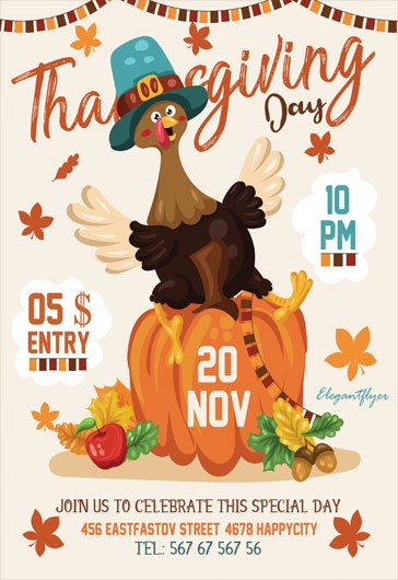 Turkey for Thanksgiving Party - 10020048 | by ElegantFlyer
