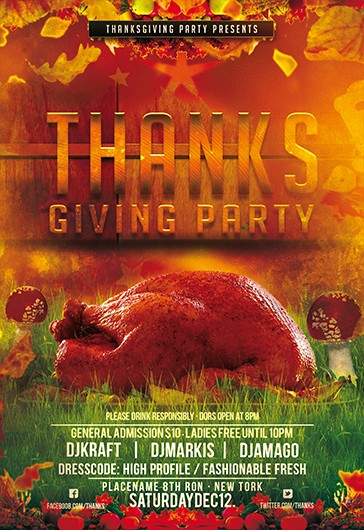 Club Flyer Thanksgiving Party - 10016558 | by ElegantFlyer