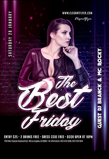 Black Glow The Best Friday Free Flyer Template PSD | by Elegantflyer