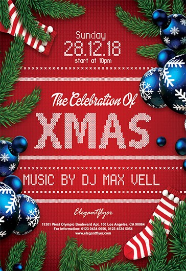 Red Exclusive The Celebration Of Christmas Premium Flyer Template PSD ...