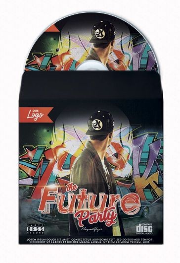 Multicolor Creative The Future Party Premium CD Album Cover Template PSD