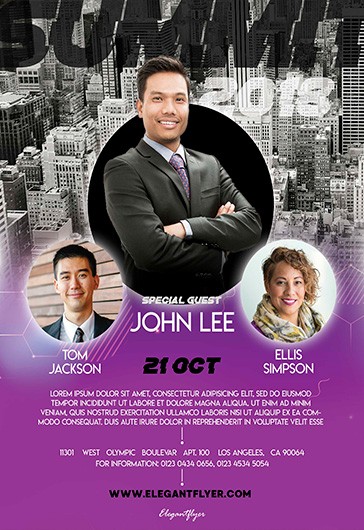 Pink Creative The Great Summit Premium Flyer Template PSD | by Elegantflyer