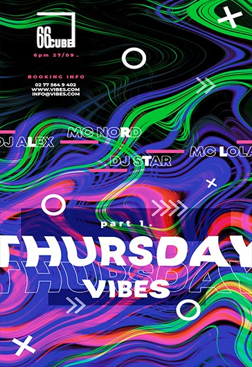 Multicolor Abstract Thursday Vibes Premium Flyer Template PSD | by ...