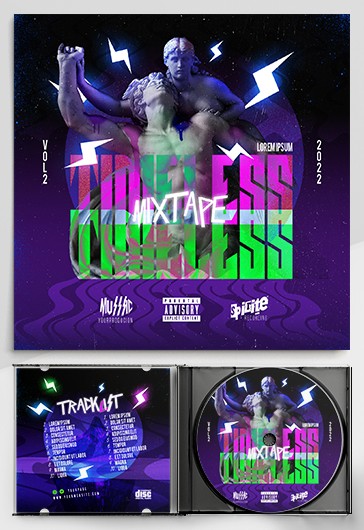 Purple Modern Timeless CD Cover Premium CD Album Cover Template PSD ...