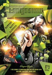Green Geometric Top DJs Show Premium Flyer Template PSD | by Elegantflyer