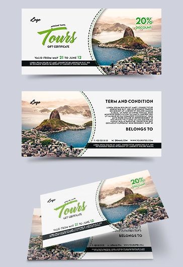 Tours - Free Gift Certificate PSD Template - 10020917 | by ElegantFlyer