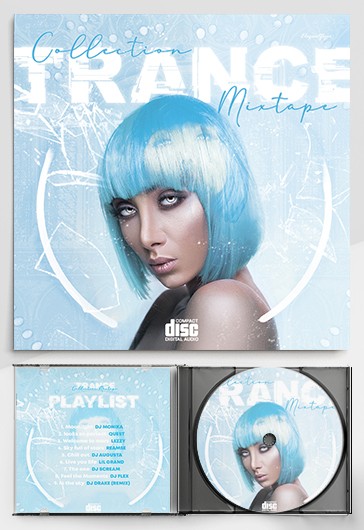 Trance Mixtape - Free CD Cover PSD Template - 10027546 | by ElegantFlyer