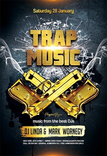 Black and Gold Luxury Trap Music Premium Flyer Template PSD | by ...