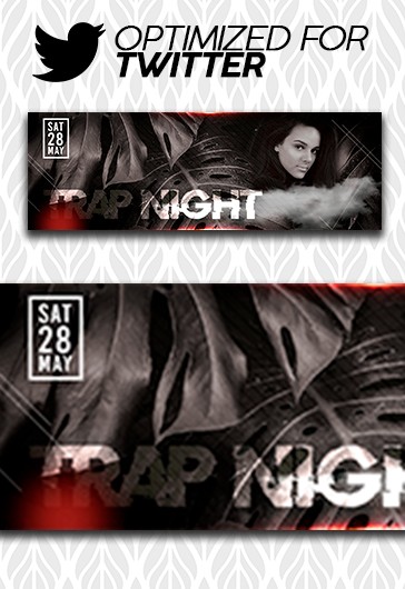 Gris Créatif Twitter de Trap Night Premium Modèle de médias sociaux PSD ...