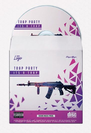 Pink Creative Trap Party Free CD Album Cover Template PSD | by Elegantflyer