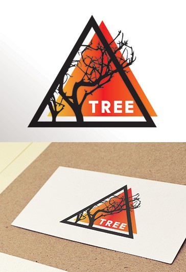 White Minimalist Tree Free Logo Template PSD | by Elegantflyer