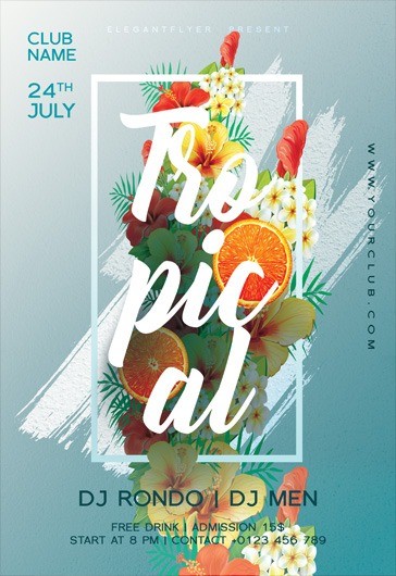 Free Tropical Party Flyers | elegantflyer.com