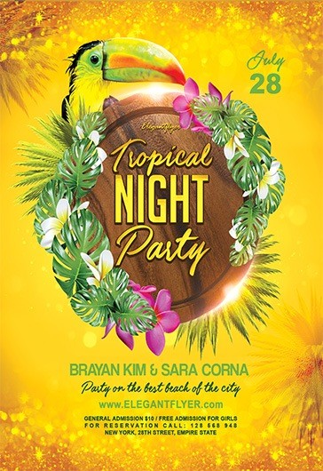 Free Tropical Party Flyers | elegantflyer.com
