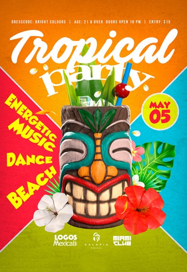 Free Tropical Party Flyers | elegantflyer.com