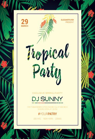 Free Tropical Party Flyers | elegantflyer.com