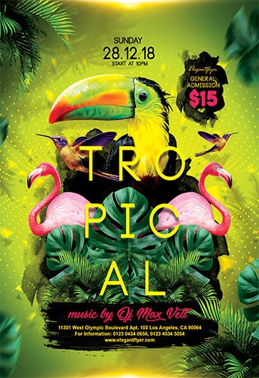 Free Tropical Party Flyers | elegantflyer.com