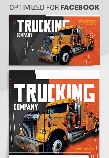 Yellow Creative Trucking Company Facebook Premium Social Media Template PSD