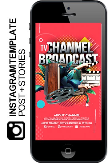 Red Creative TV Channel Broadcast Premium Social Media Template PSD ...