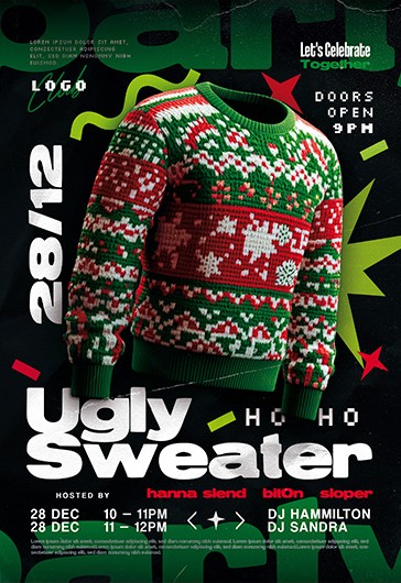 Green Moderne Pull moche Premium Modèle de flyer PSD gratuit | by ...