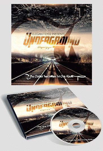 Black Simple Underground Free CD Album Cover Template PSD | by Elegantflyer