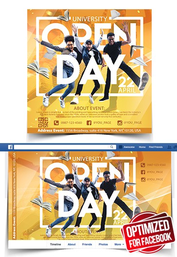 University Open Day – Free Facebook Cover Template in PSD + Post ...