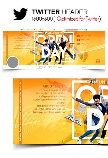 University Open Day – Free Twitter Header PSD Template - 10022562 | by ...