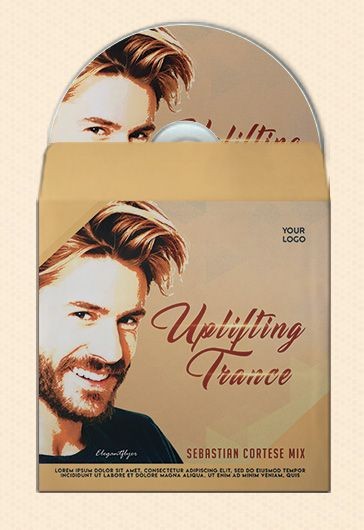 Yellow Simple Uplifting Trance Free CD Album Cover Template PSD | by ...