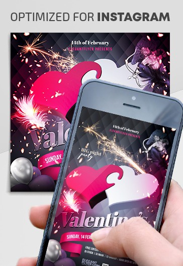 Black Creative Valentine's Day Instagram Premium Social Media Template PSD