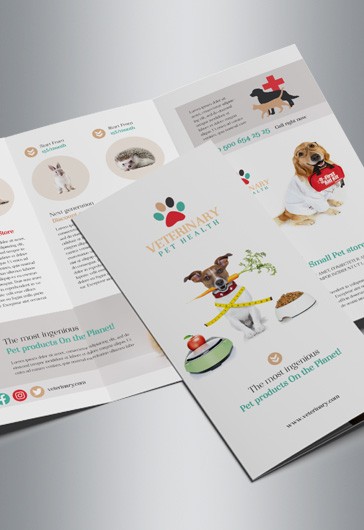 Vet Clinic - Tri-Fold Brochure PSD Template - 10021435 | by ElegantFlyer