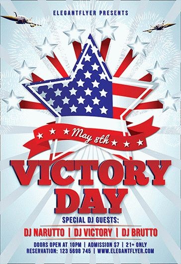 White Simple Victory Day Premium Flyer Template PSD | by Elegantflyer