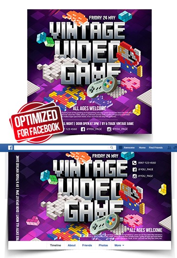 Purple Exclusive Vintage Video Games Facebook Premium Social Media ...