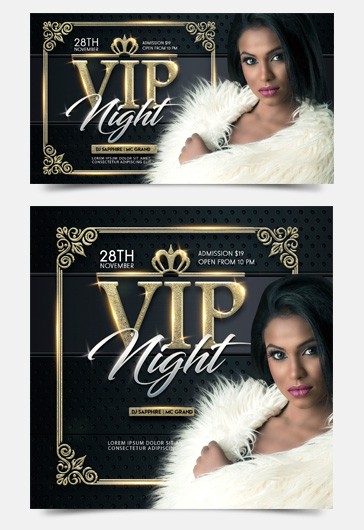 Black Luxury VIP Event Premium Social Media Template PSD | by Elegantflyer