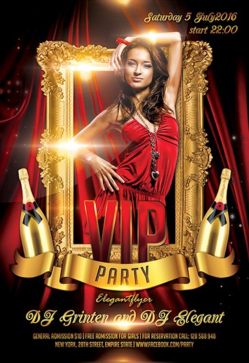 VIP party - Flyer PSD Template - 10017104 | by ElegantFlyer