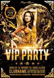 Black and Gold Luxury VIP Party Premium Flyer Template PSD | by ...