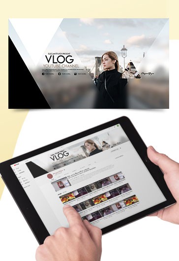 White Simple Vlog Youtube Premium Social Media Template PSD | by ...