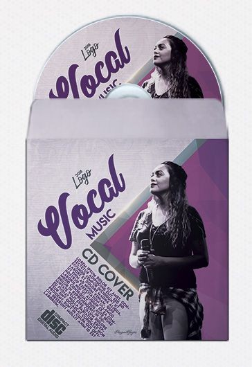 Pink Simple Vocal Music Free CD Album Cover Template PSD | by Elegantflyer
