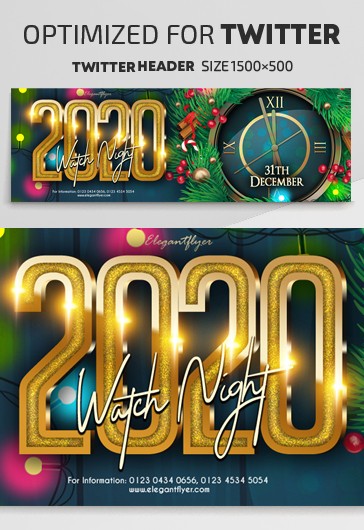 Multicolor Illustrated Watch Night 2020 Twitter Premium Social Media ...