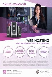 White Simple Web Hosting Premium Flyer Template PSD | by Elegantflyer