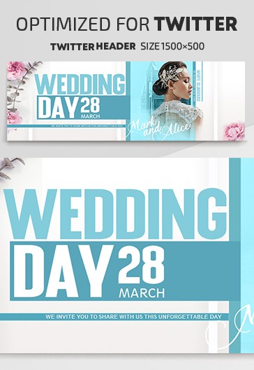Blue Simple Wedding Day Free Social Media Template PSD | by Elegantflyer