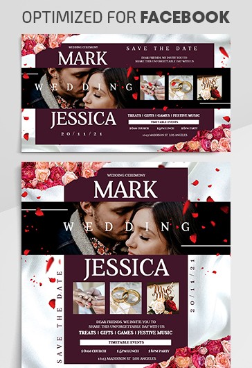 Wedding - Free Facebook Cover Template in PSD + Post + Event cover ...