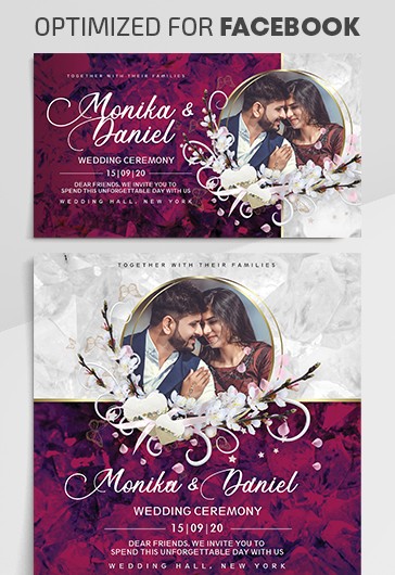 Wedding - Free Facebook Cover Template in PSD + Post + Event cover ...
