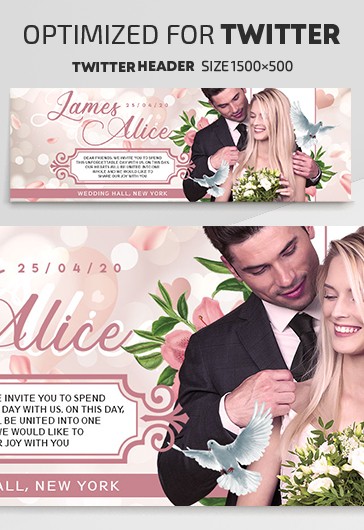 Wedding - Free Twitter Header PSD Template - 10026448 | by ElegantFlyer