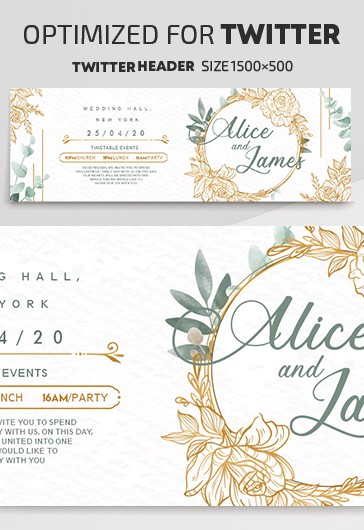 Wedding - Free Twitter Header PSD Template - 10026591 | by ElegantFlyer