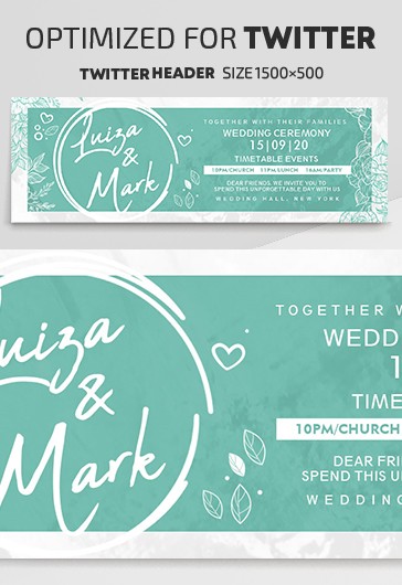 Wedding - Free Twitter Header PSD Template - 10027773 | by ElegantFlyer