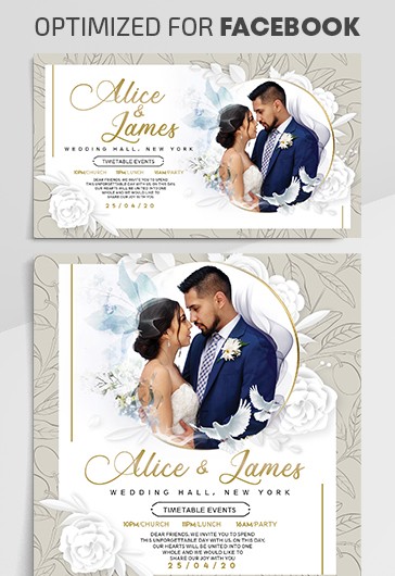 White Simple Wedding Invitation Premium Social Media Template PSD | by ...