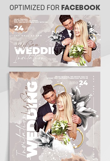 Pastel Watercolor Wedding Invitation Facebook Premium Social Media ...