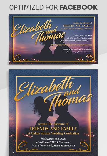 Wedding Invitation - Free Facebook Cover Template in PSD + Post + Event ...