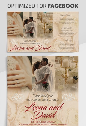 Wedding Invitation - Free Facebook Cover Template in PSD + Post + Event ...