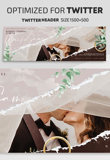 Wedding Invitation - Free Twitter Header PSD Template - 10028351 | by ...